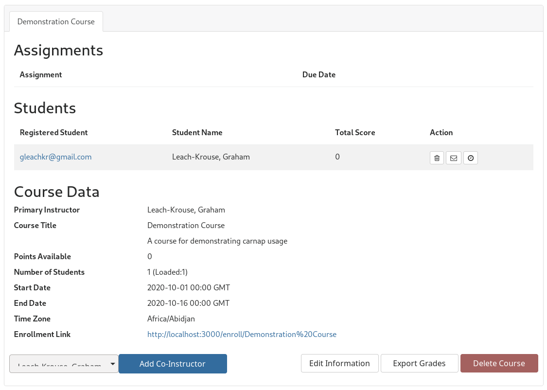 Different classes are available under different tabs.
